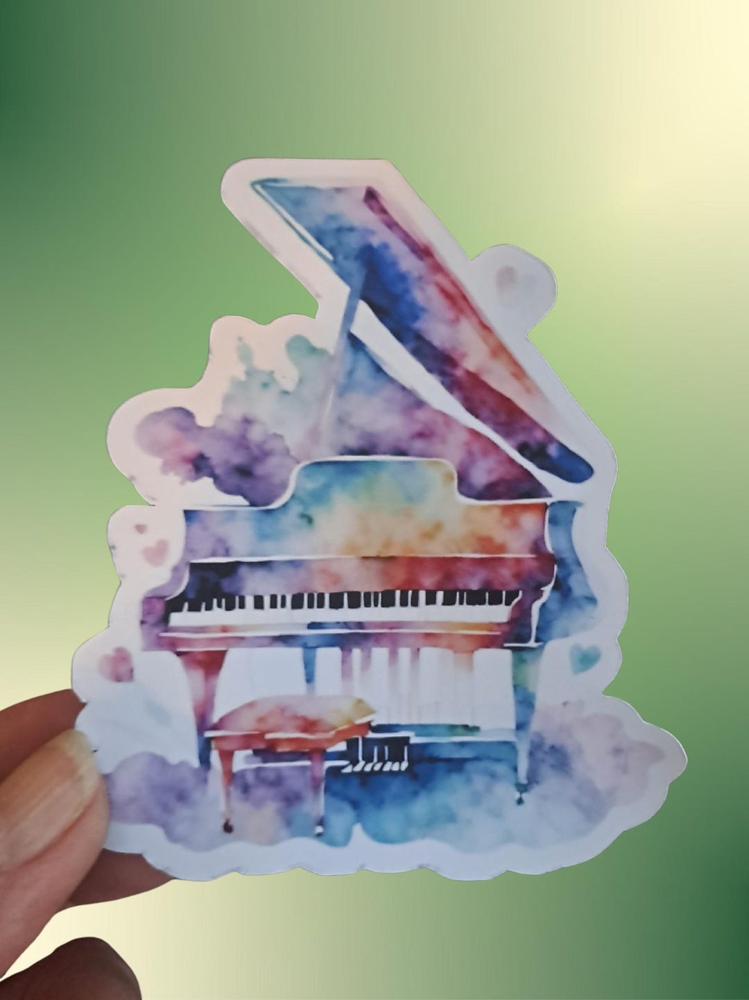 Sticker Piano Piano Sticker Pastel Watercolor Decoration Laptop Diary ...