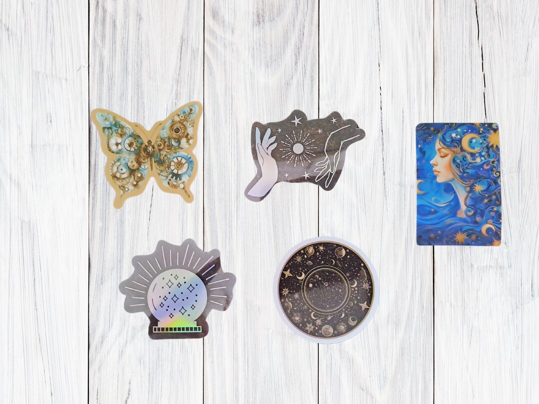 5 Spiritual Stickers Sun, Moon and Stars, Astrology, for Laptop Diary ...