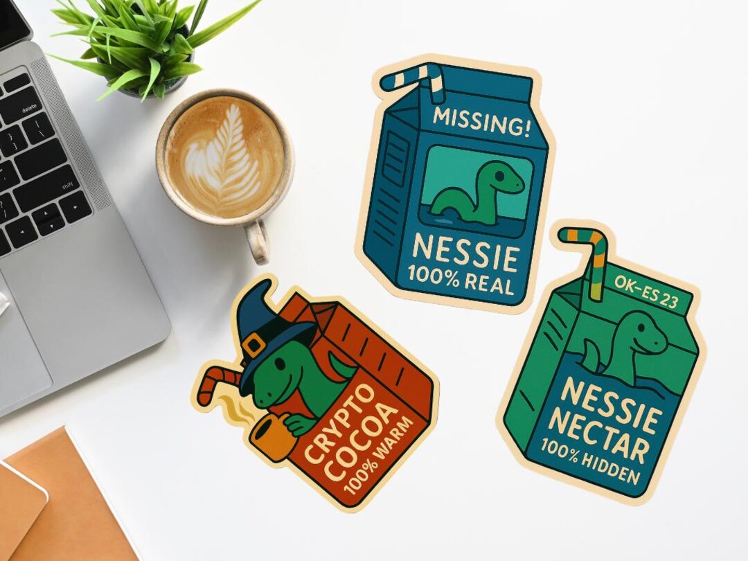 Nessie Sticker Iconic Juice Box Design Milk Carton Sticker Weather and ...