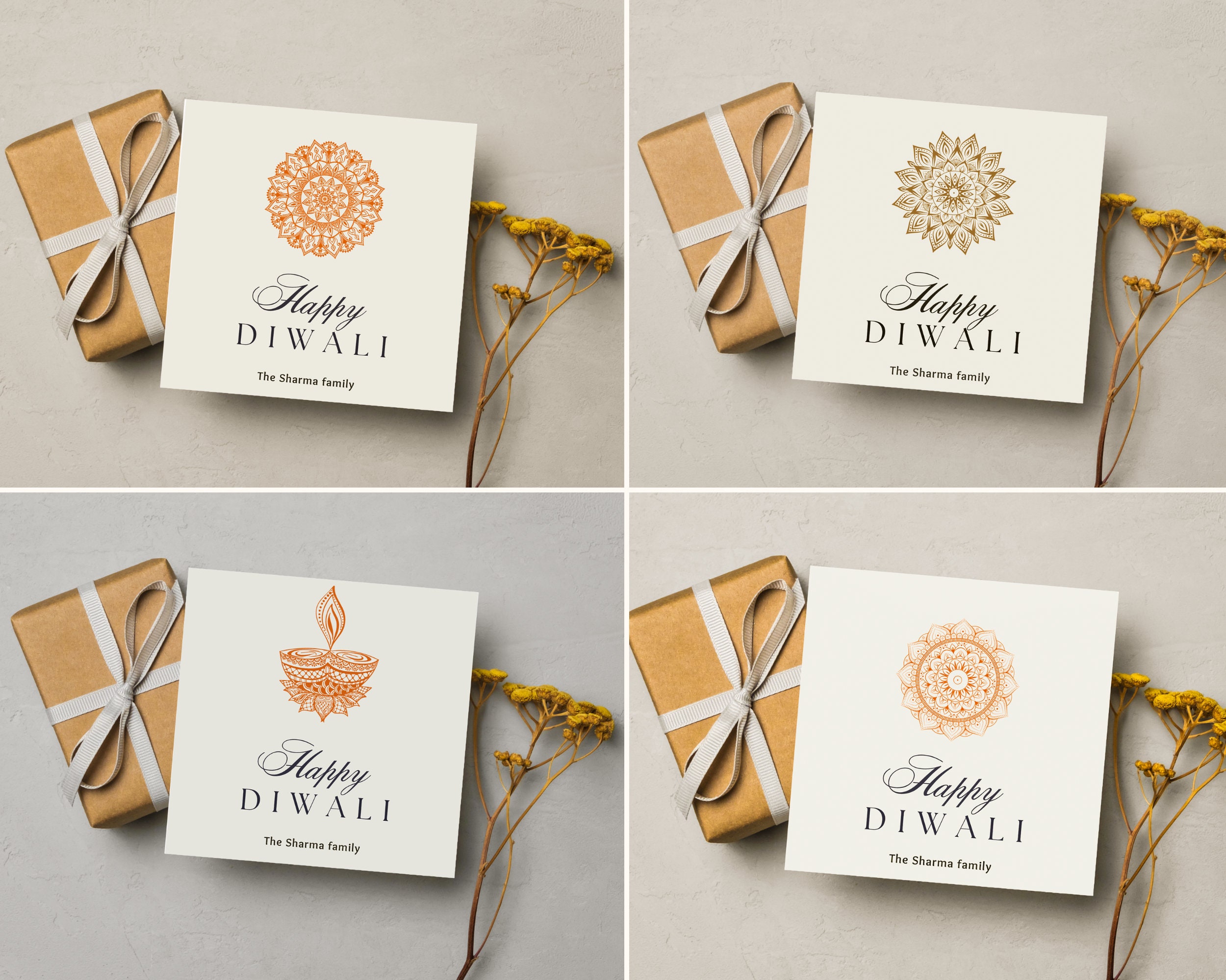 6 Different Happy Diwali Gift Tags, Editable Deepawali Gift Tags ...