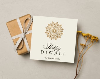 Happy Diwali Gift Tag, Deepawali Gift Tags, Rangoli Tag, Indian ...