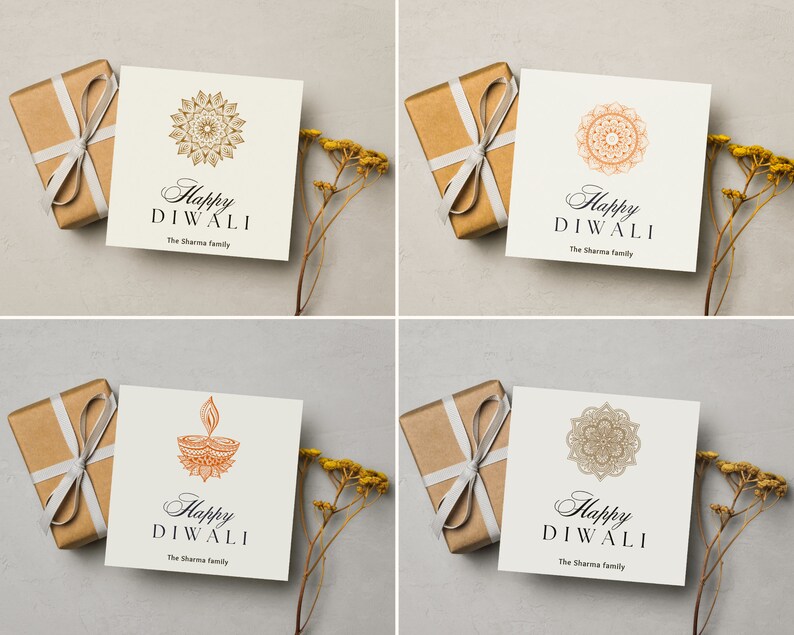 6 Different Happy Diwali Gift Tags, Editable Deepawali Gift Tags ...