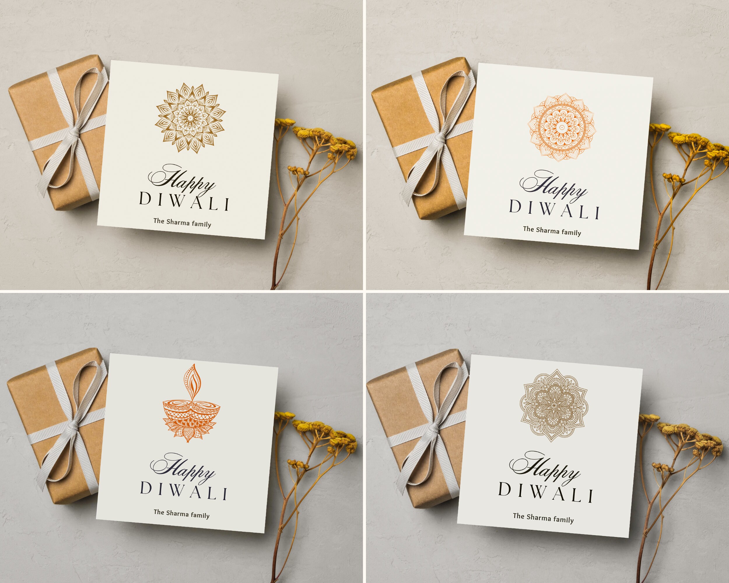 6 Different Happy Diwali Gift Tags, Editable Deepawali Gift Tags ...