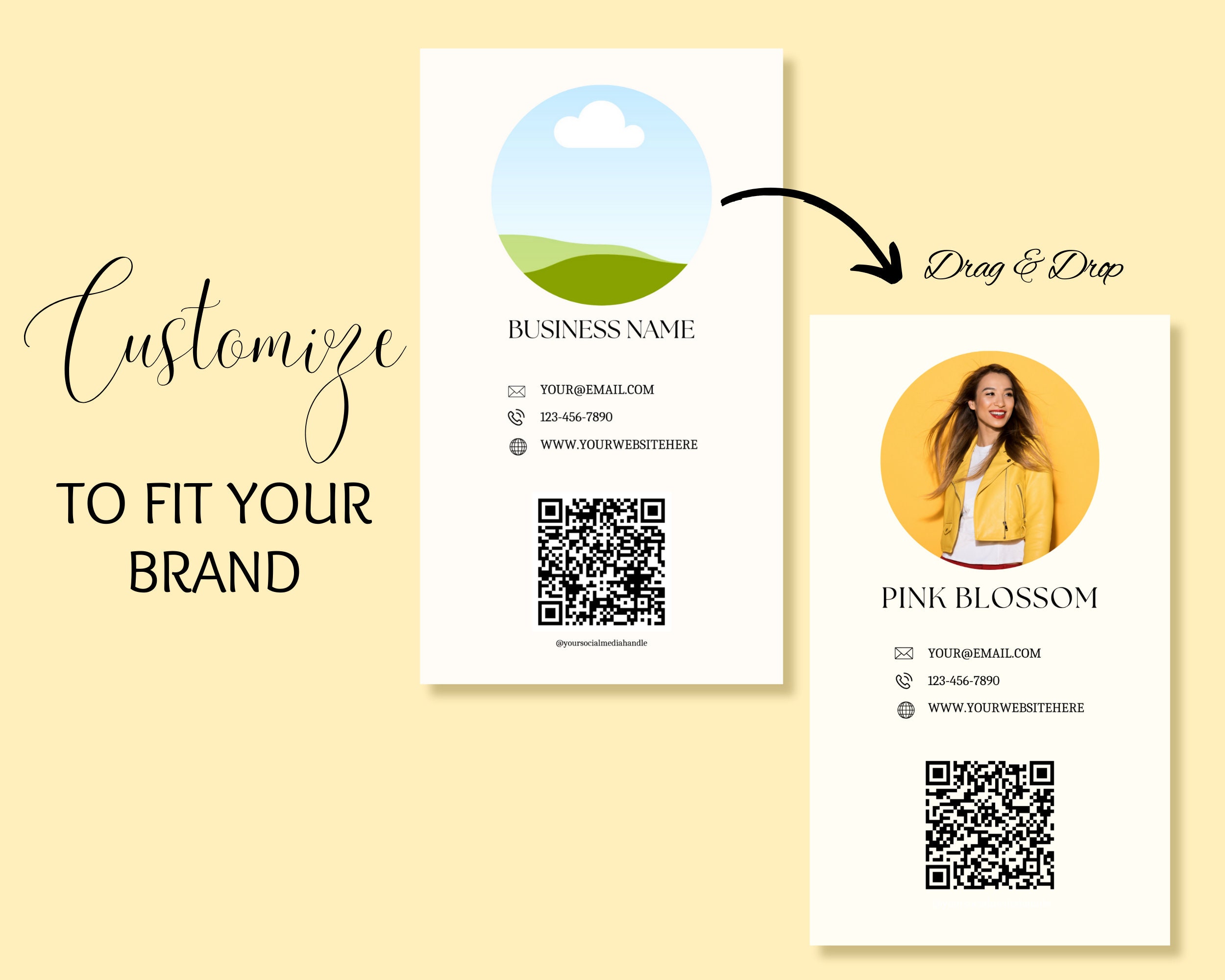 2024 Yellow IG Instagram Business Card, IG Business Card, Lash Tech ...