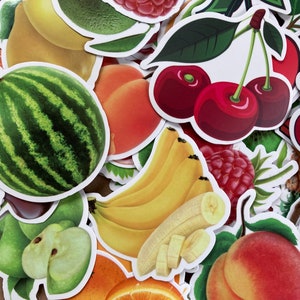 25 Summer Fruits Sticker Pack,lemons,strawberries, Watermelons,craft ...