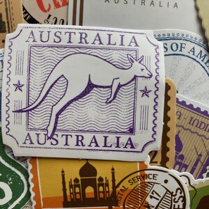 25 Passport Stamp Sticker Pack, Country Craft Stickers for Journalling ...