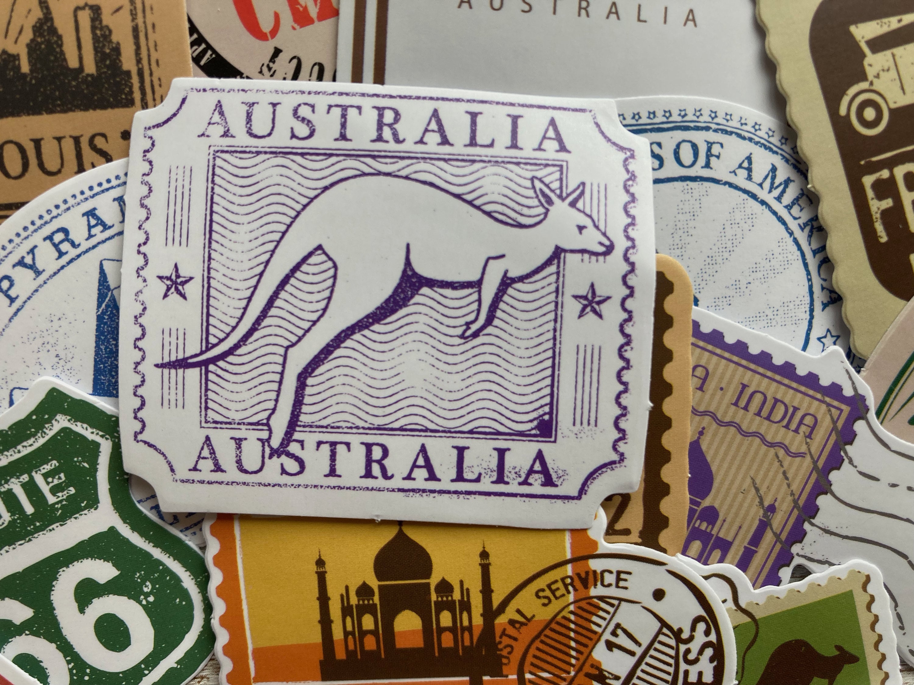 25 Passport Stamp Sticker Pack, Country Craft Stickers for Journalling ...