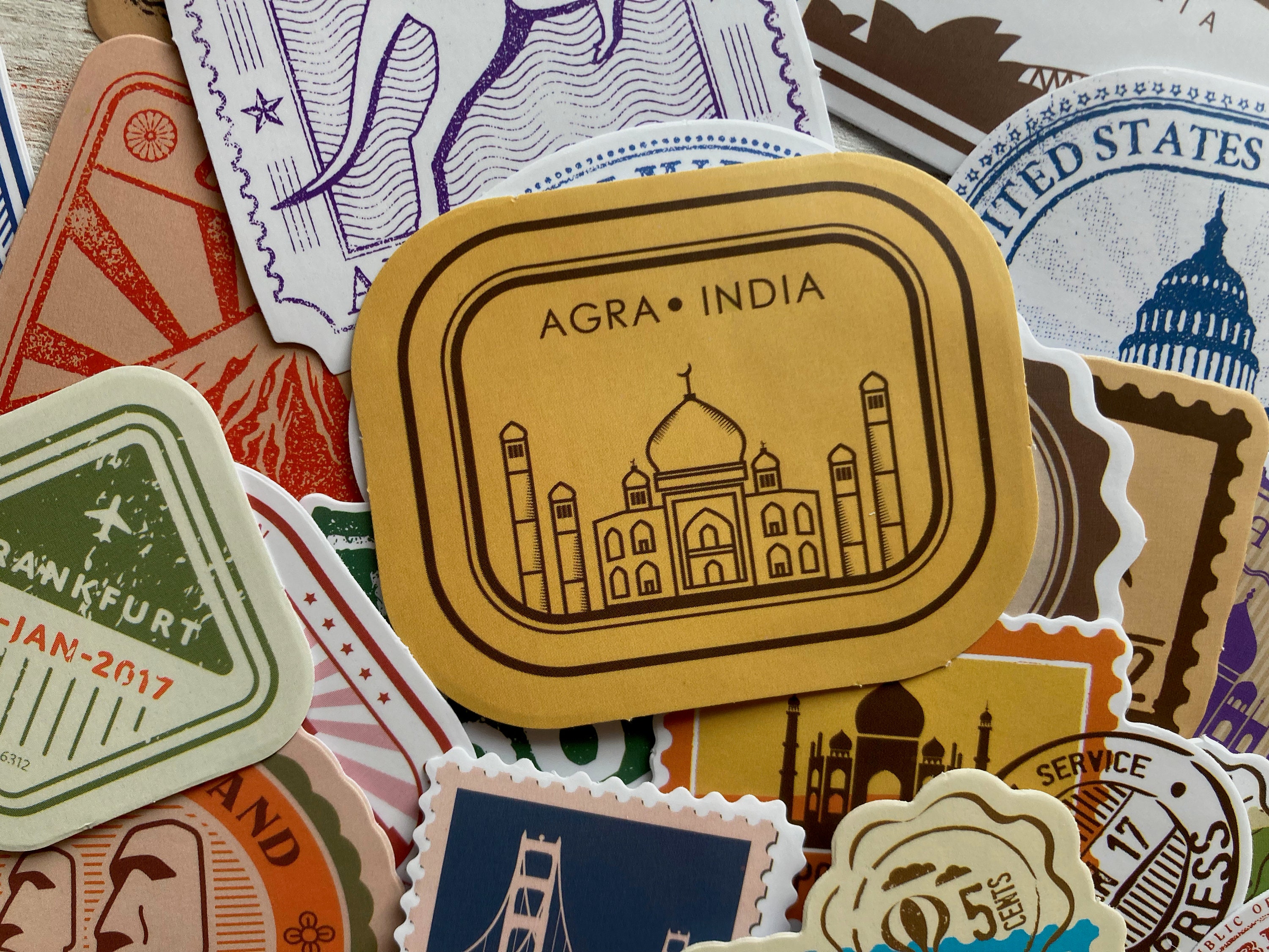 25 Passport Stamp Sticker Pack, Country Craft Stickers for Journalling ...