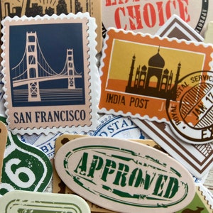 25 Passport Stamp Sticker Pack, Country Craft Stickers for Journalling ...