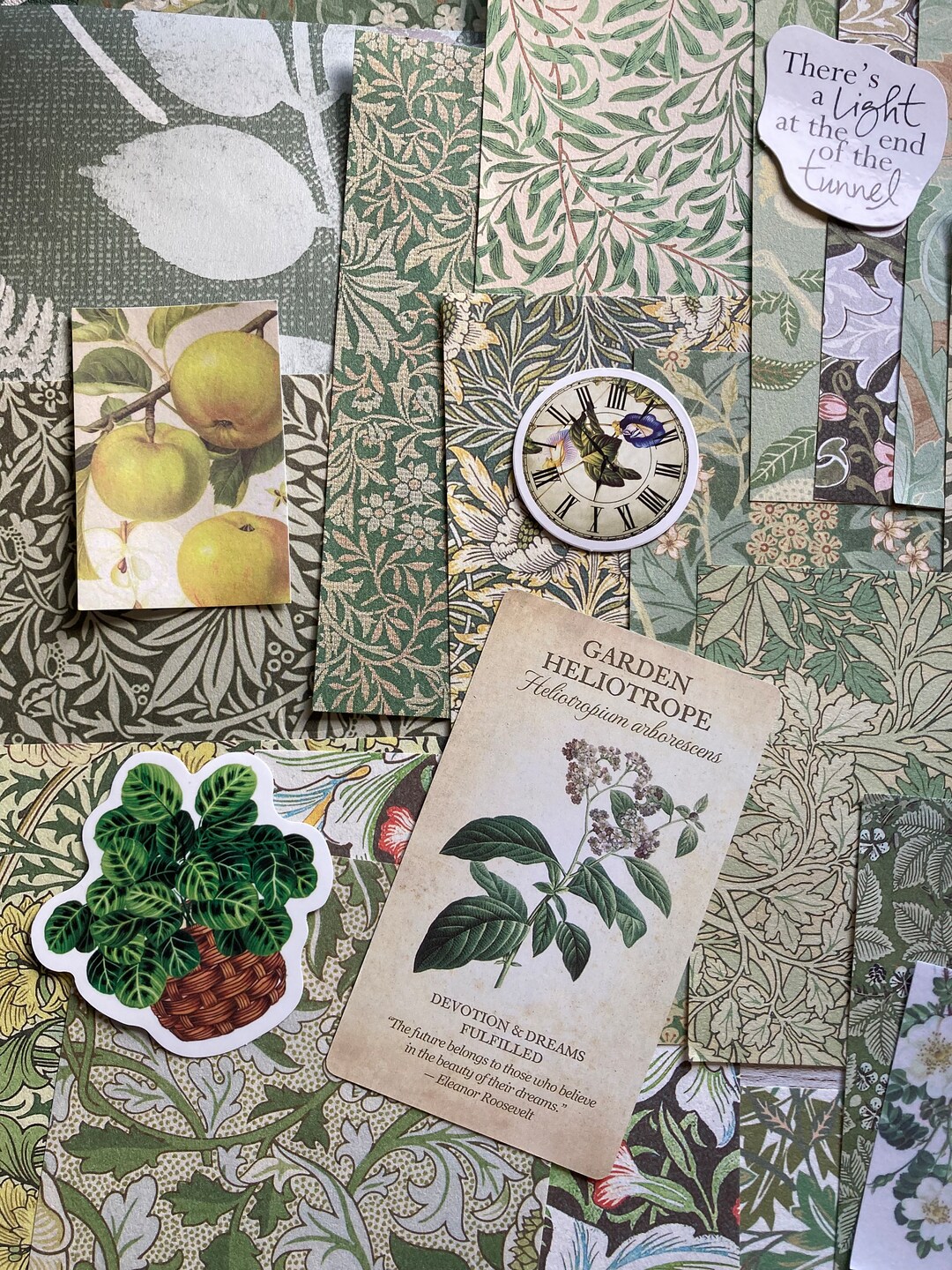 Green Ephemera Art Bundle: Botanical Paper Pack for Junk Journals - Etsy
