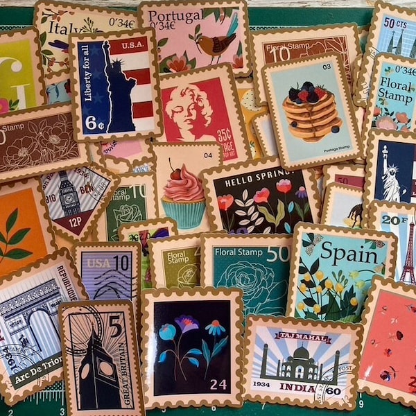 Stamp Stickers - Etsy