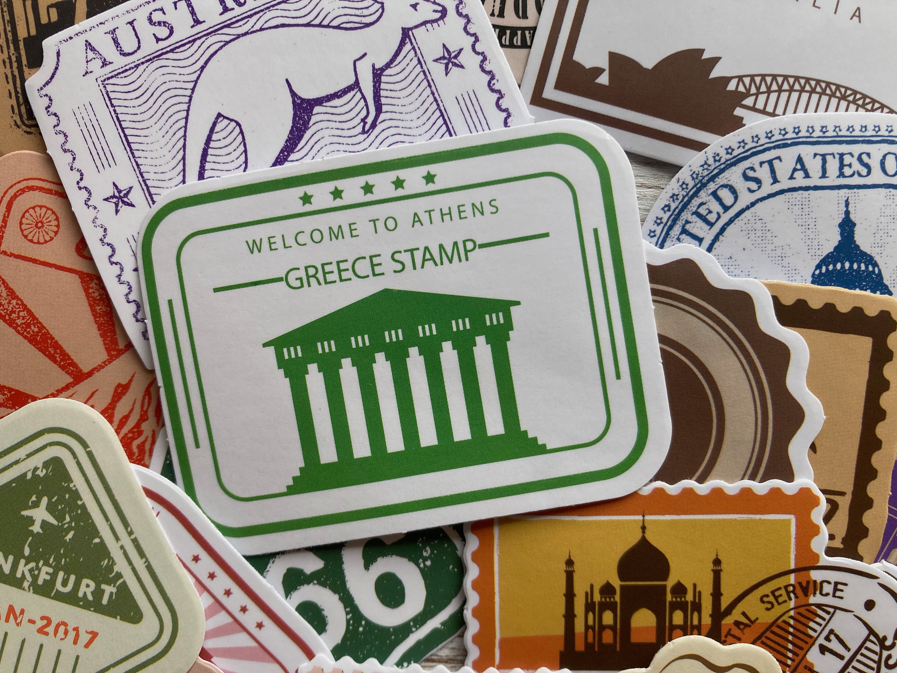 25 Passport Stamp Sticker Pack, Country Craft Stickers for Journalling ...