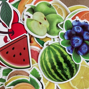 25 Summer Fruits Sticker Pack,lemons,strawberries, Watermelons,craft ...