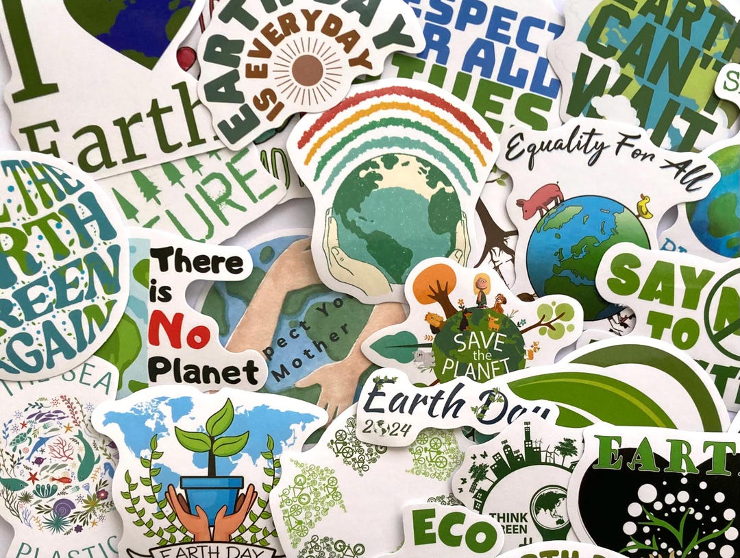 25 Eco Environment Sticker Pack, Recycling Nature Craft Stickers for ...