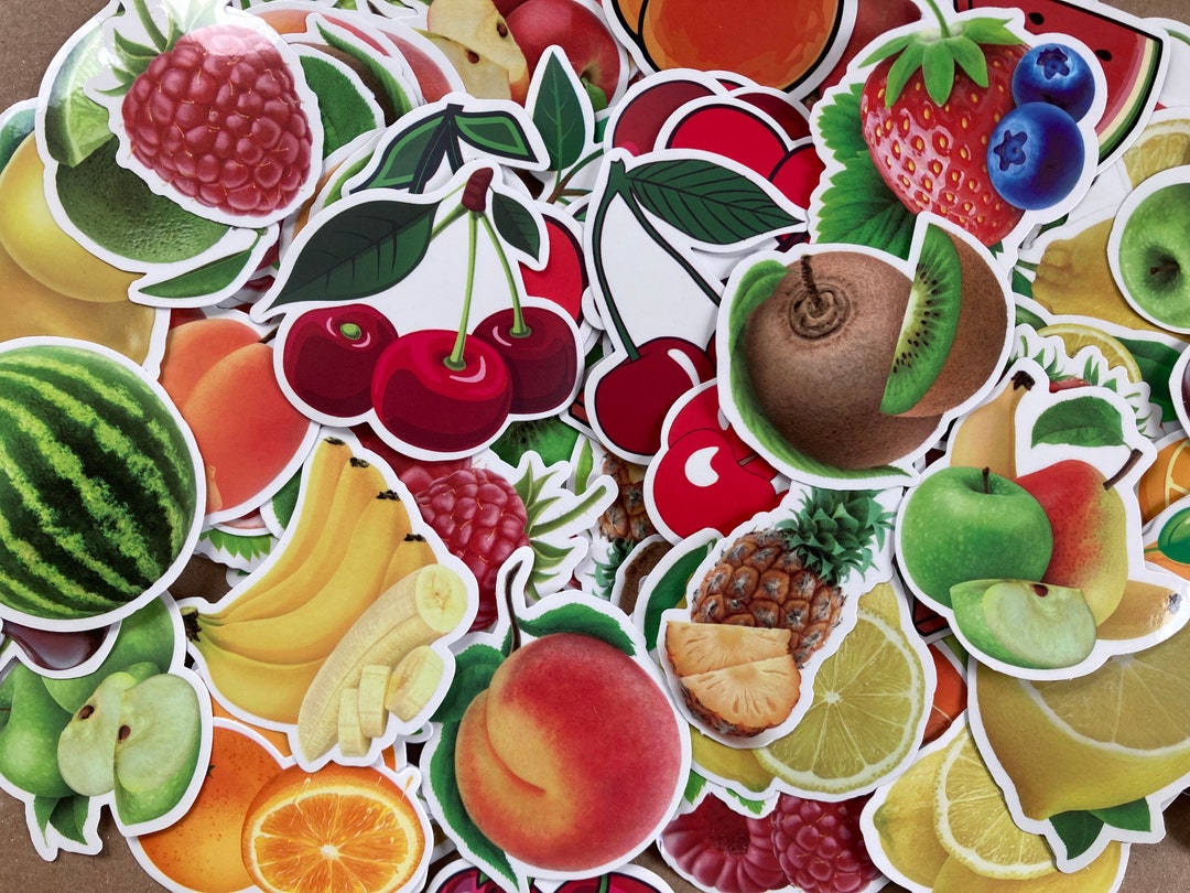 25 Summer Fruits Sticker Pack,lemons,strawberries, Watermelons,craft ...