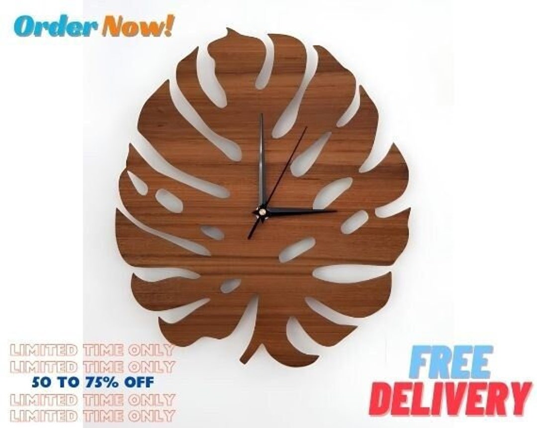 Tree Leaf Shaped Clock ,wall Clock Unique,nature Clock, Layered Clock ...