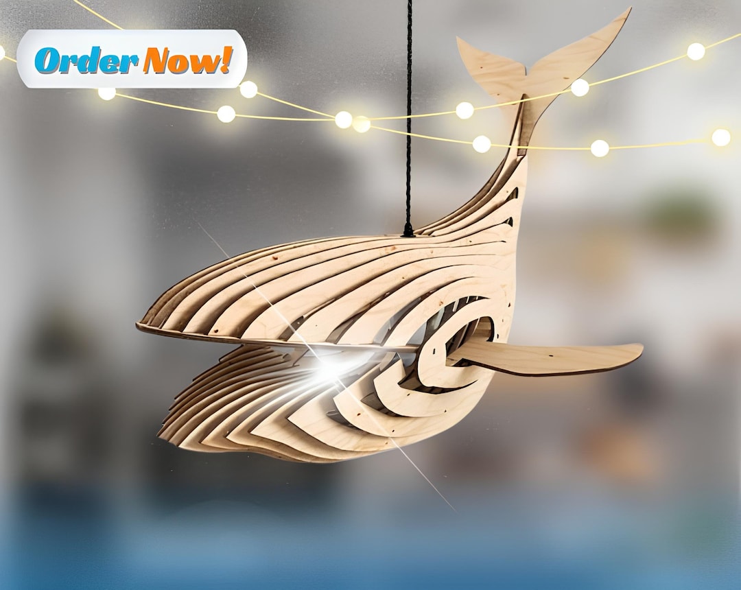 Wooden Whale Ceiling Chandelier nautical Elegance for Your Space Wood ...