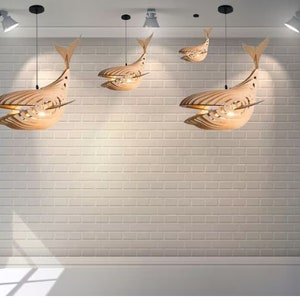 Wooden Whale Ceiling Chandelier nautical Elegance for Your Space Wood ...