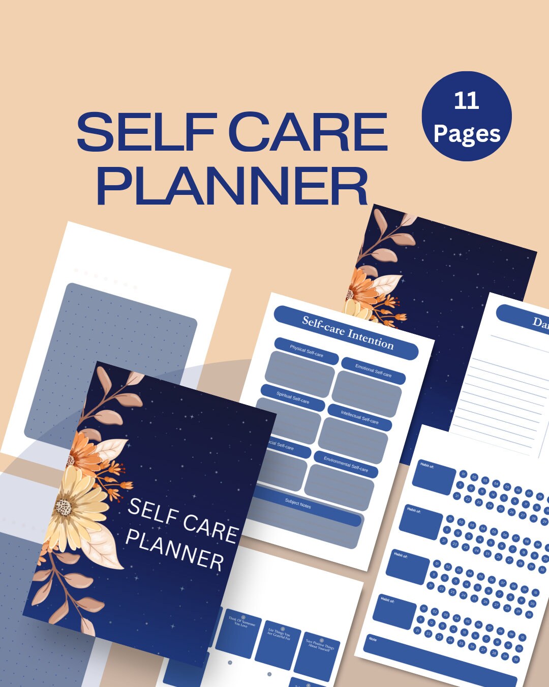 Self-care Printable Planner, Wellness Journal, Daily Reflection and ...