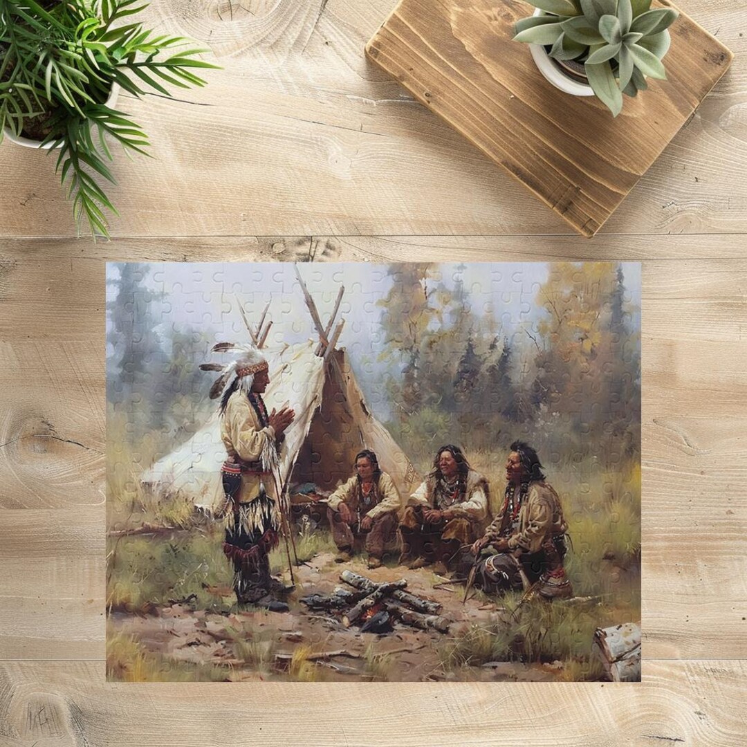Native Indigenous American Art Puzzle, Premium Jigsaw Puzzle for Kids ...