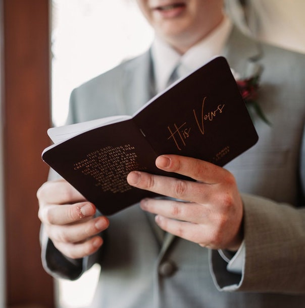 Vow Books Set of 2 Her Vows His Vows Black and White Vow Booklets Color ...