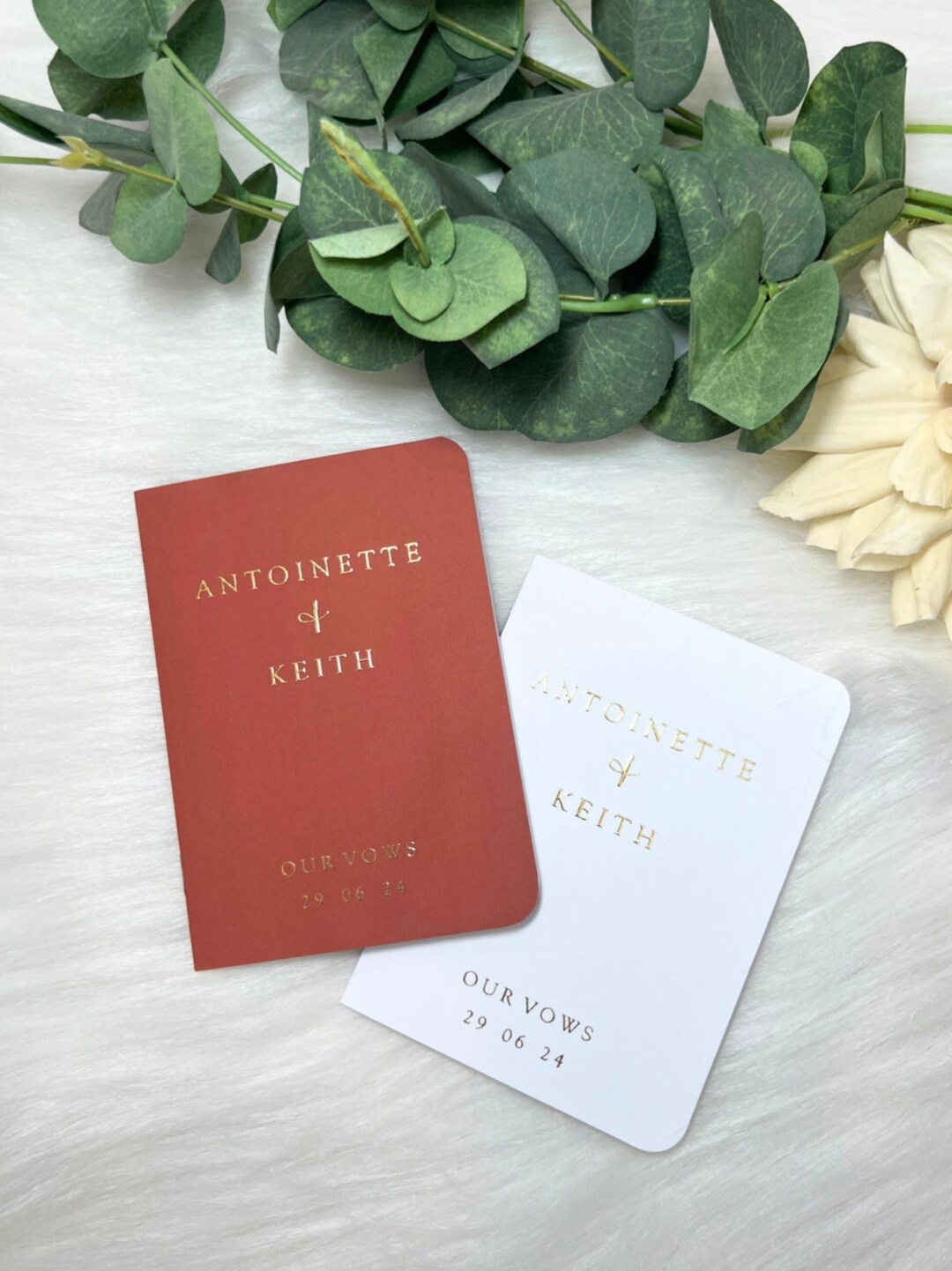 Vow Books Set of 2 Her Vows His Vows Black and White Vow Booklets Color ...