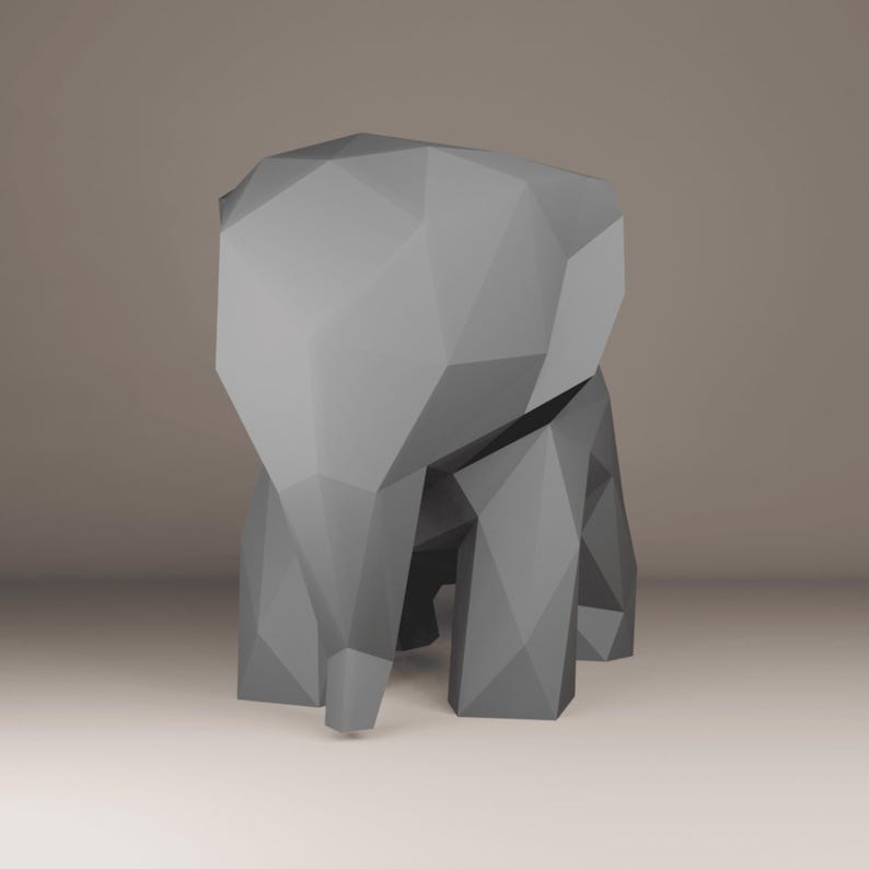 Baby Elephant Digital Papercraft Template - DXF, SVG, Pdf File for 3D ...