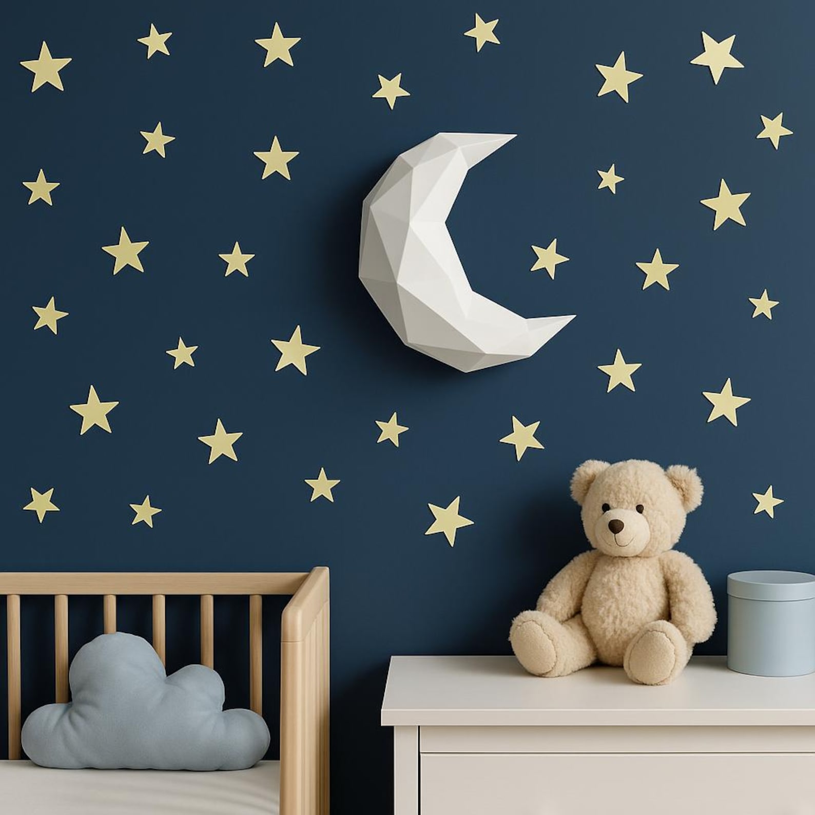 3D Moon Papercraft Template – Low Poly DIY Decor (pdf, Svg, Dxf) - Etsy