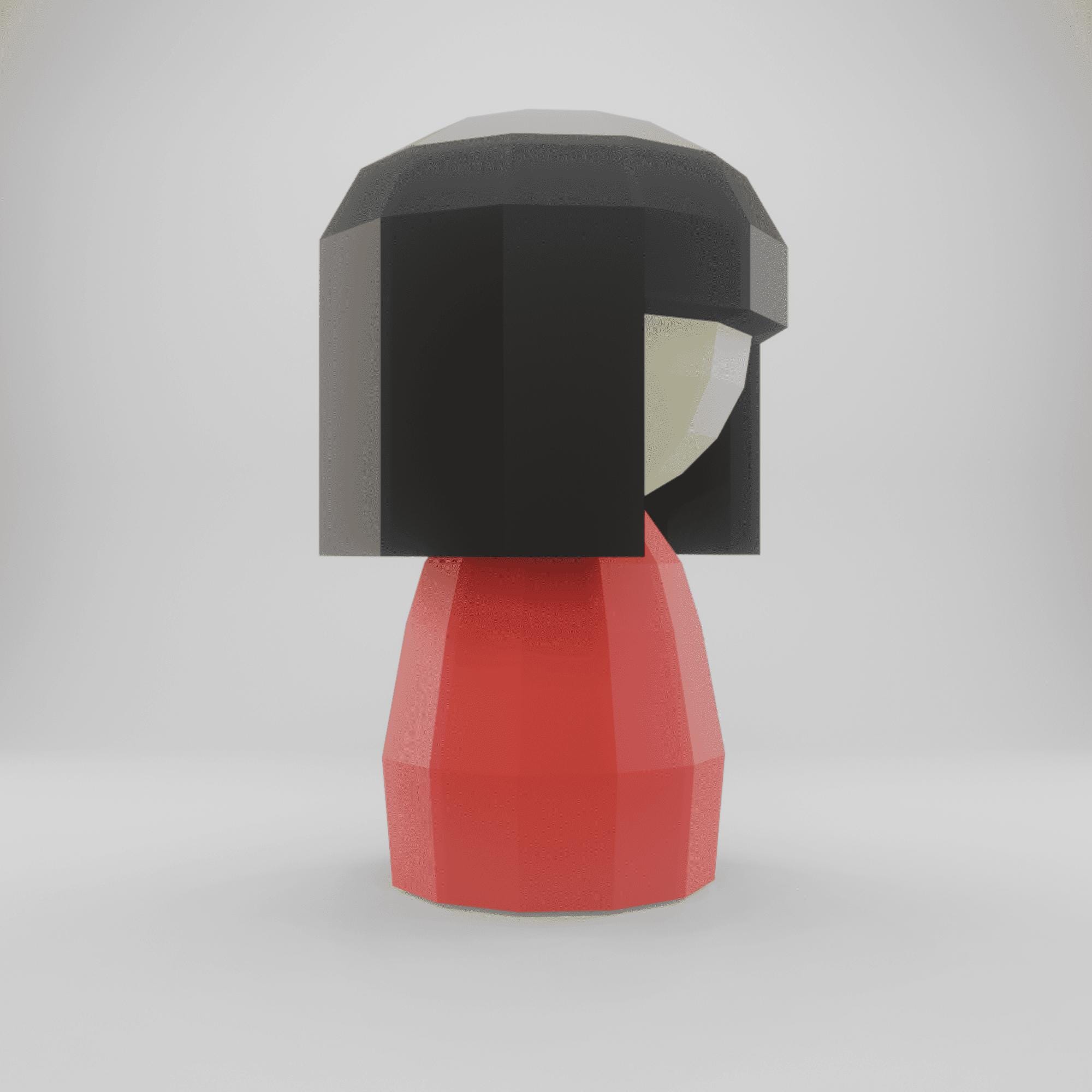 Kokeshi Doll Digital Papercraft File - DXF, SVG, Pdf Template 3D Low ...