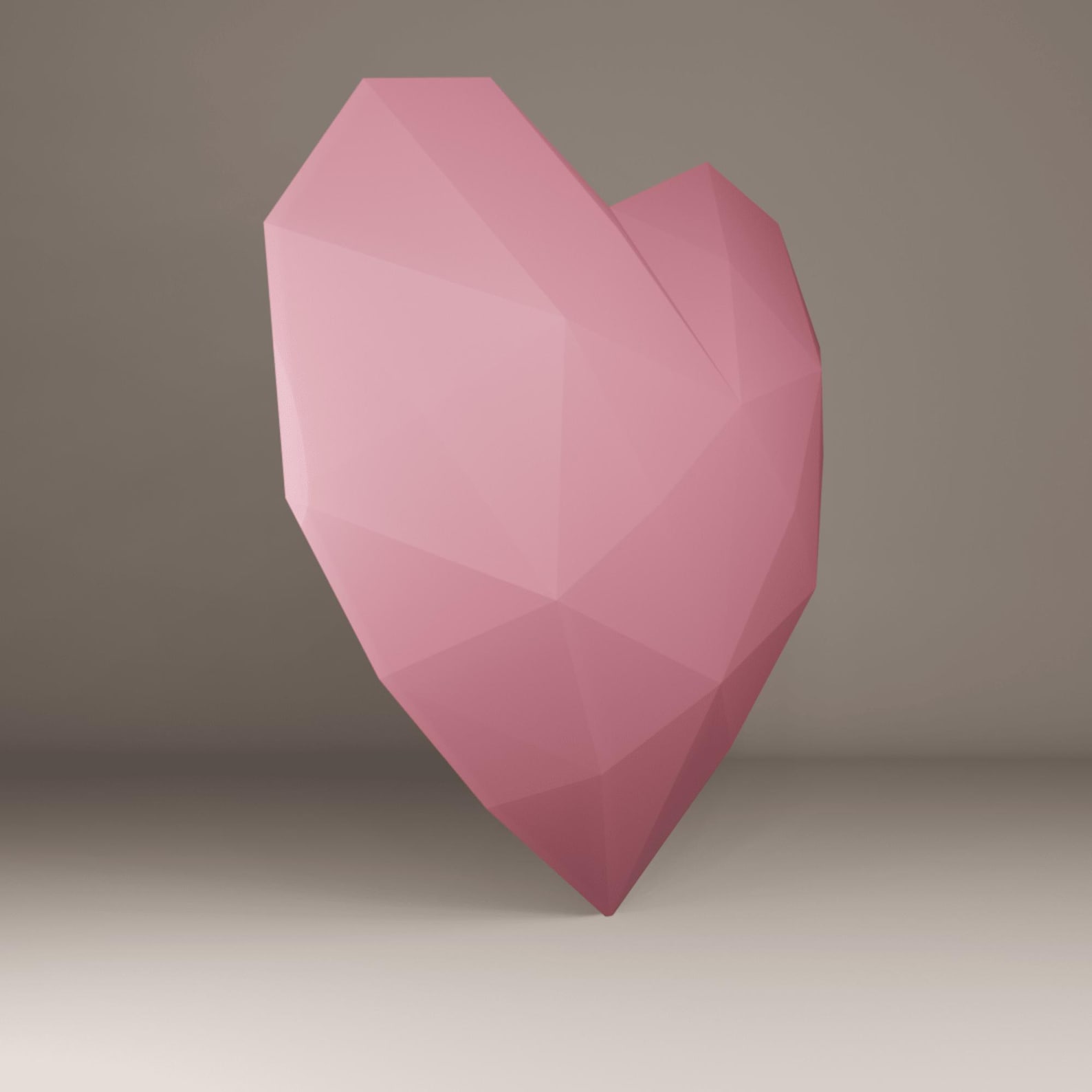 Low Poly Heart Digital File - DXF, SVG, Pdf Papercraft Template 3D ...