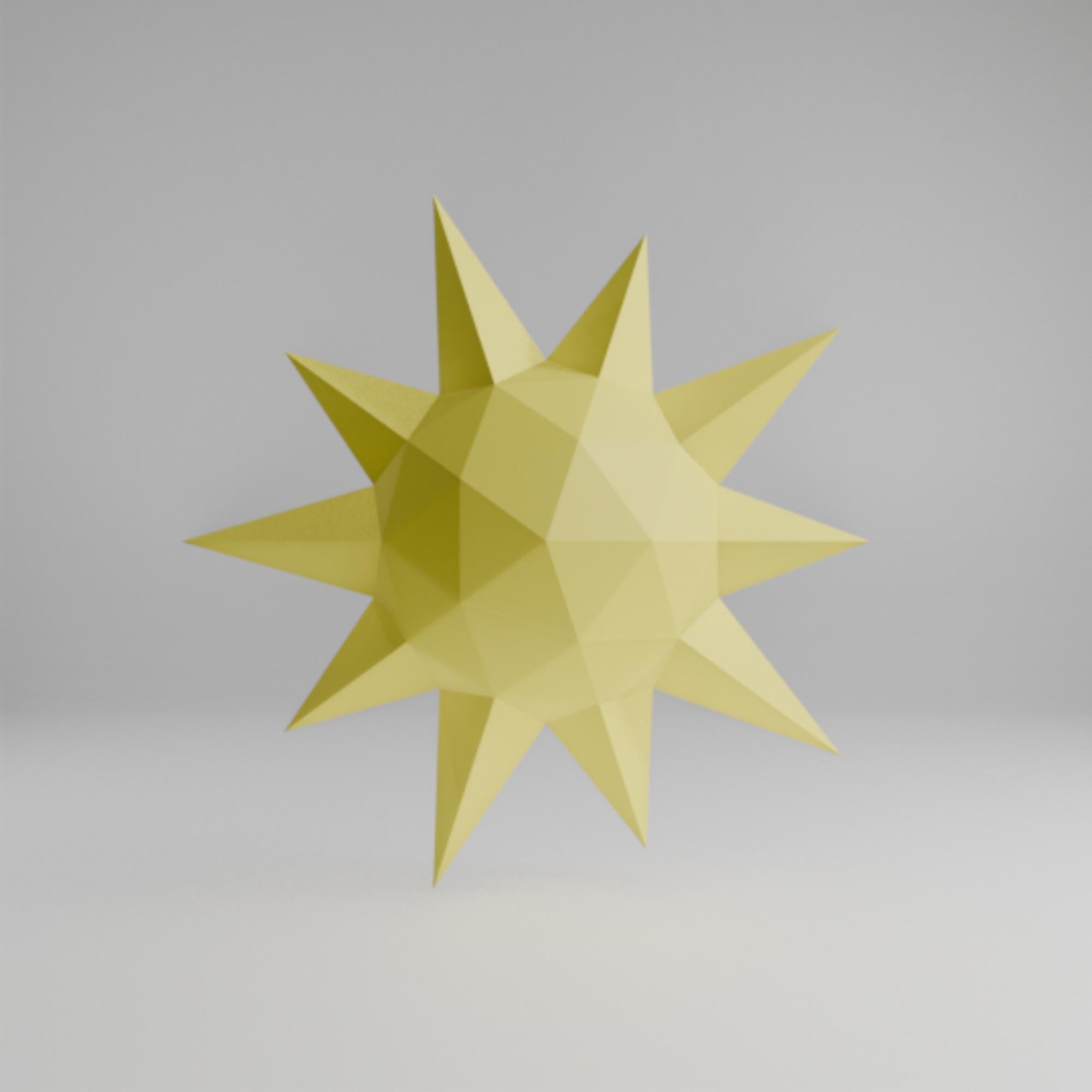 3D Paper Sun: Low Poly Wall Art Template (PDF, SVG, DXF) - Etsy