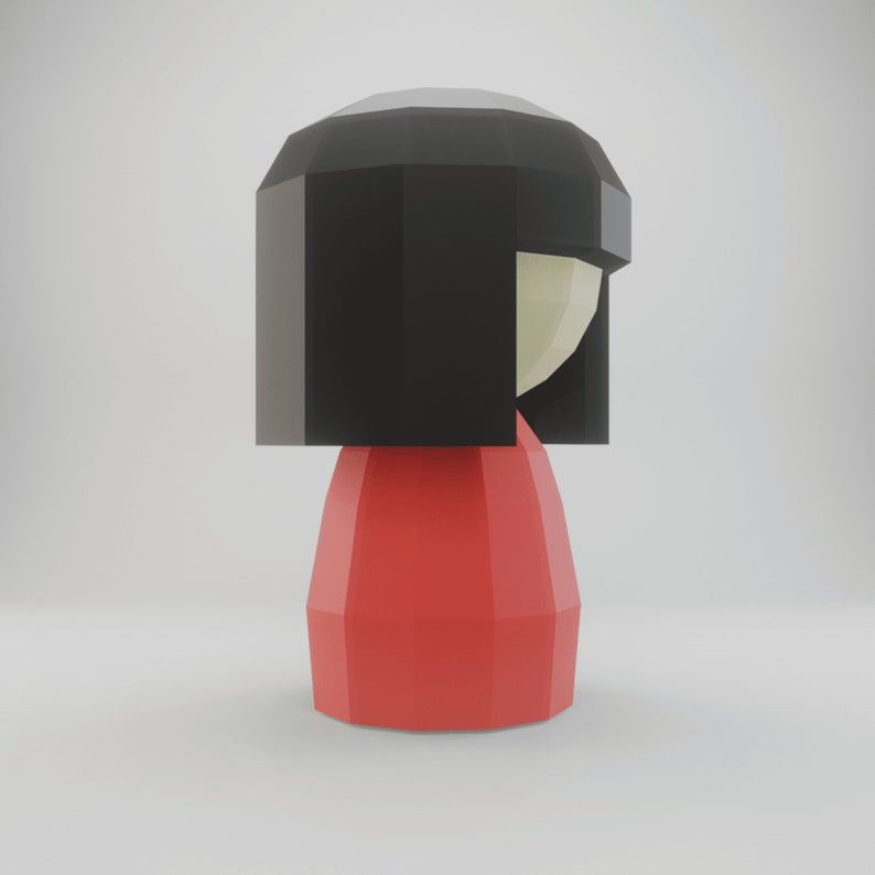 Kokeshi Doll Digital Papercraft File DXF, SVG, Pdf Template 3D Low Poly ...