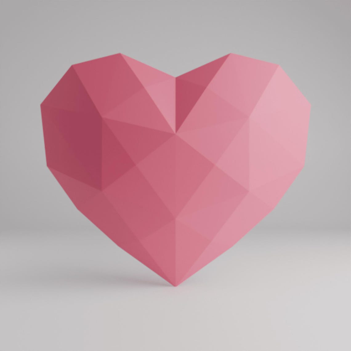 Low Poly Heart Digital File - DXF, SVG, Pdf Papercraft Template 3D ...