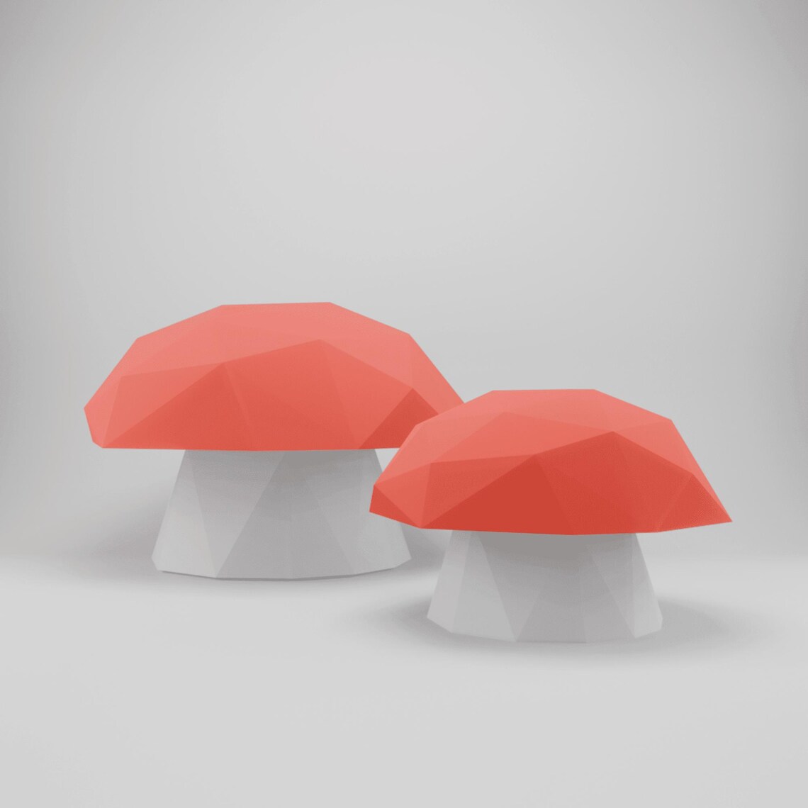 Mushroom Digital Papercraft Template DXF, SVG, Pdf File for 3D Low Poly ...