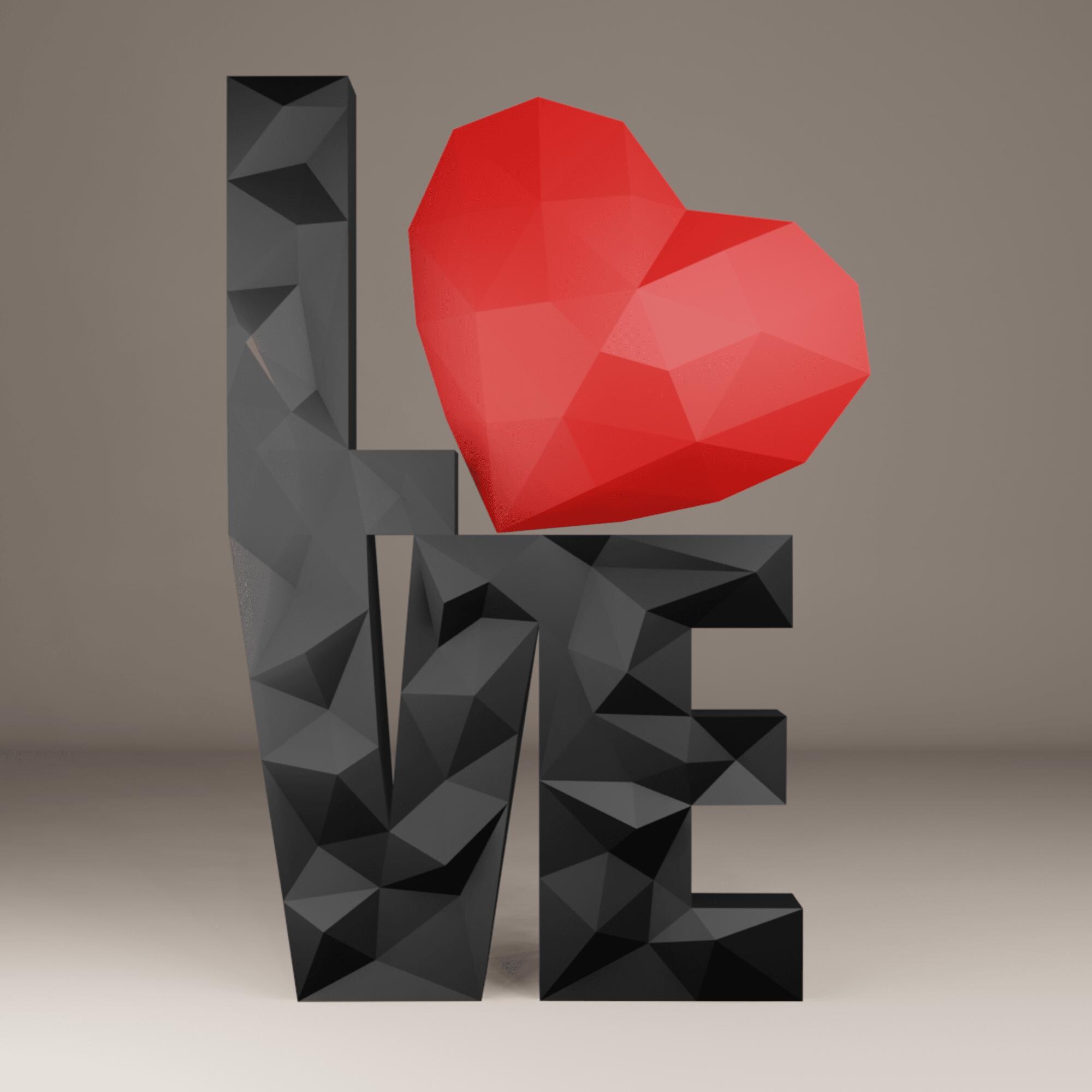 Love Frame Digital Papercraft File - DXF, SVG, Pdf Template for 3D Low ...