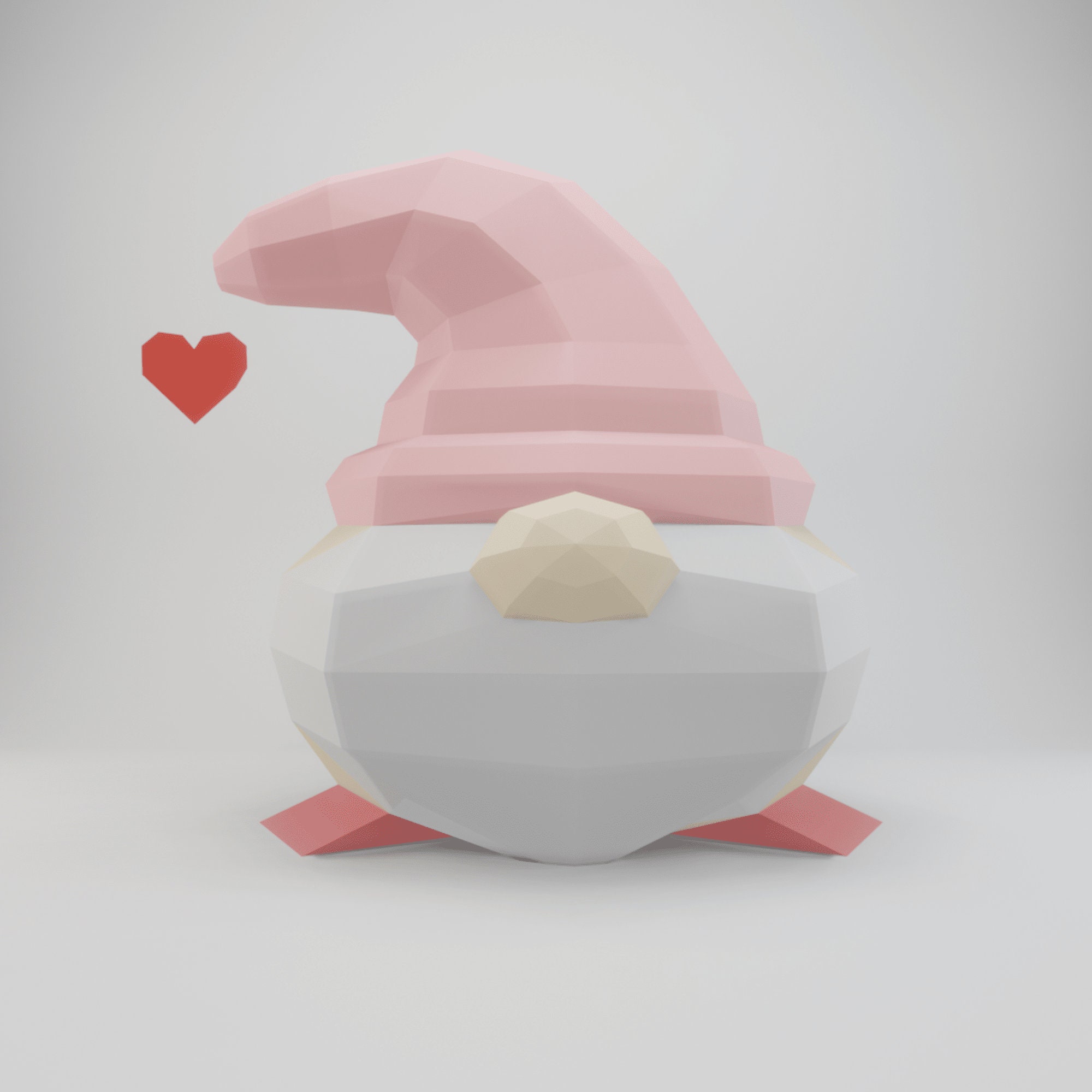 Gnome Digital Papercraft File - DXF, SVG, Pdf Template 3D Low Poly ...