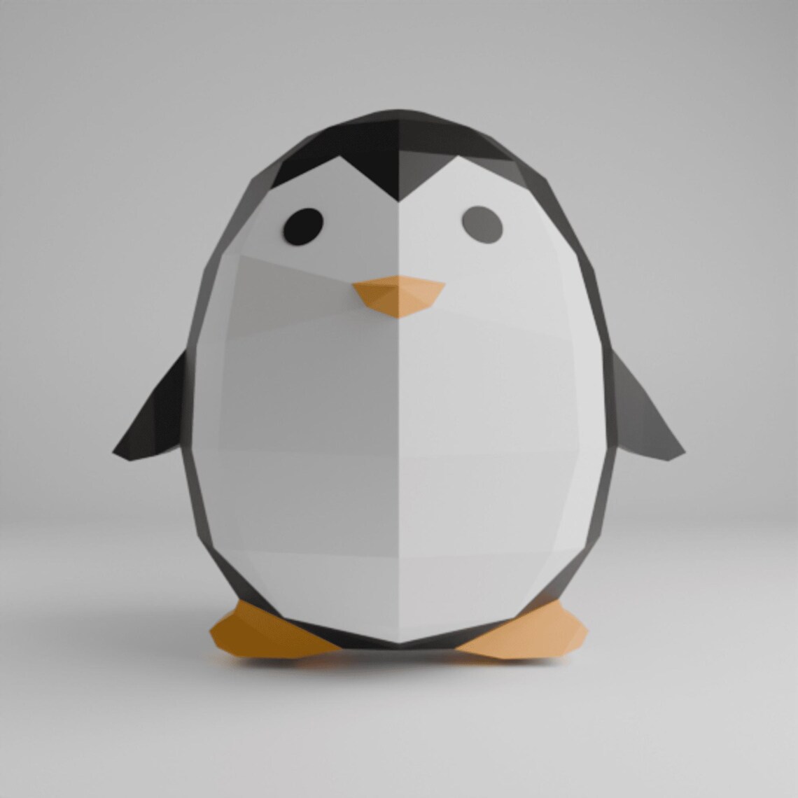 Penguin Digital File - Low Poly Papercraft Template in DXF, SVG, Pdf ...