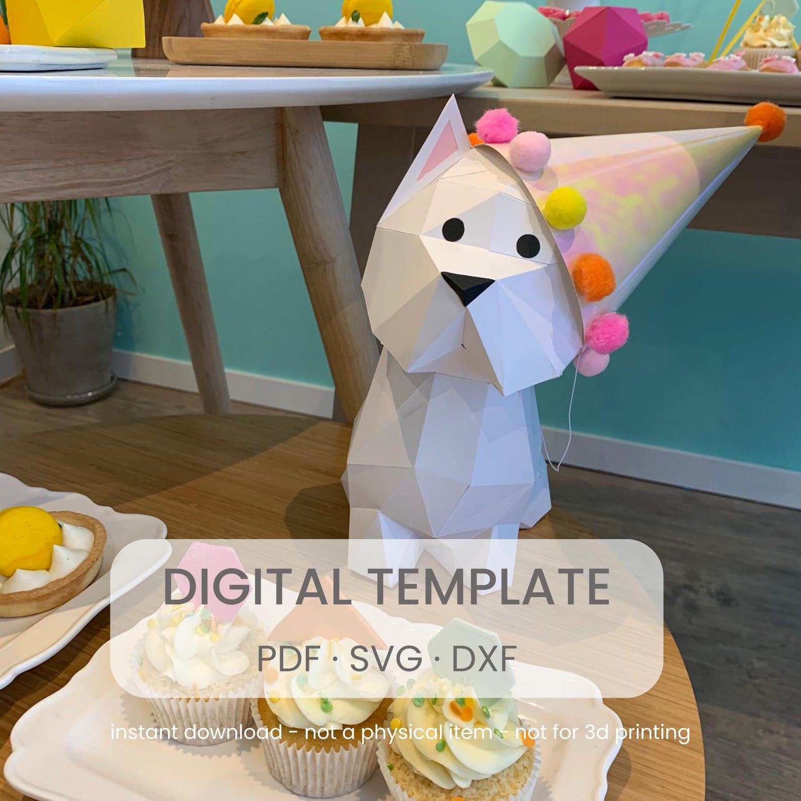 Low Poly Westie Dog Papercraft Template – DIY Pet Sculpture (digital ...