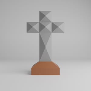 3D Cross Papercraft Template: Low Poly Religious Decor (digital ...