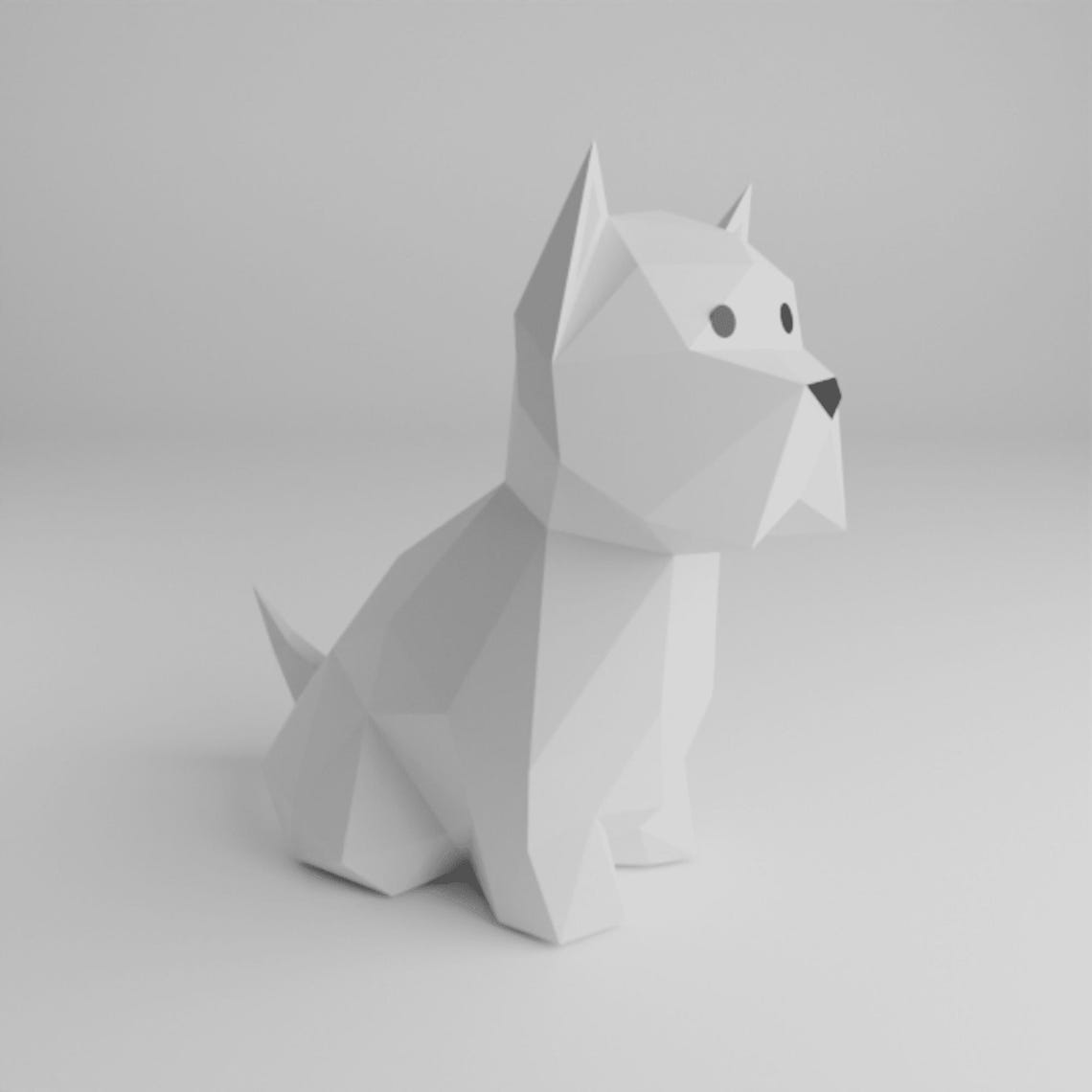 Low Poly Westie Dog Papercraft Template – DIY Pet Sculpture (digital ...
