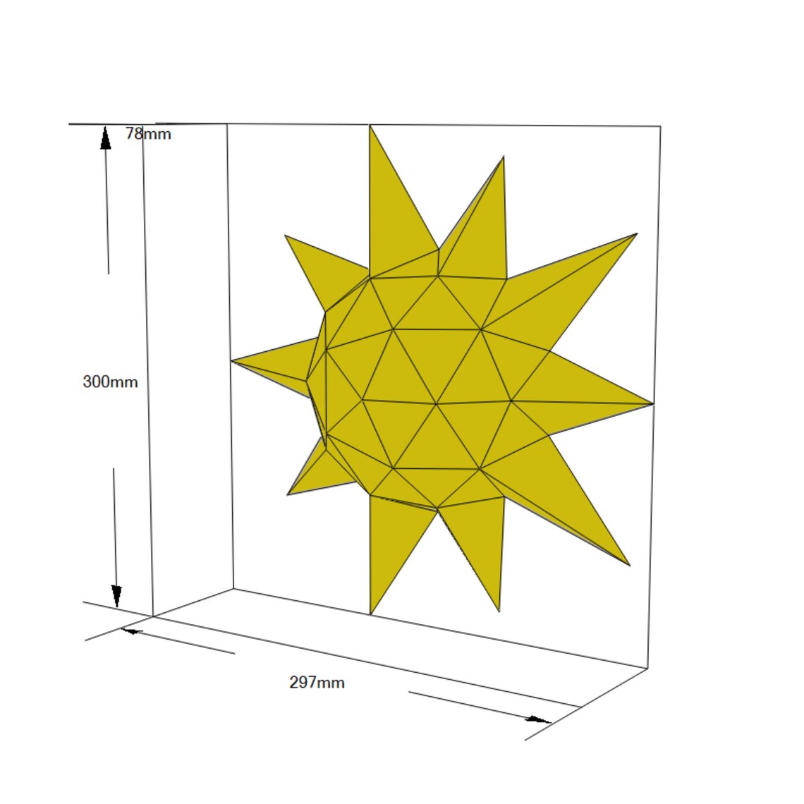 3D Paper Sun: Low Poly Wall Art Template (PDF, SVG, DXF) - Etsy
