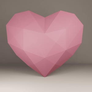 Low Poly Heart Digital File - DXF, SVG, Pdf Papercraft Template 3D ...