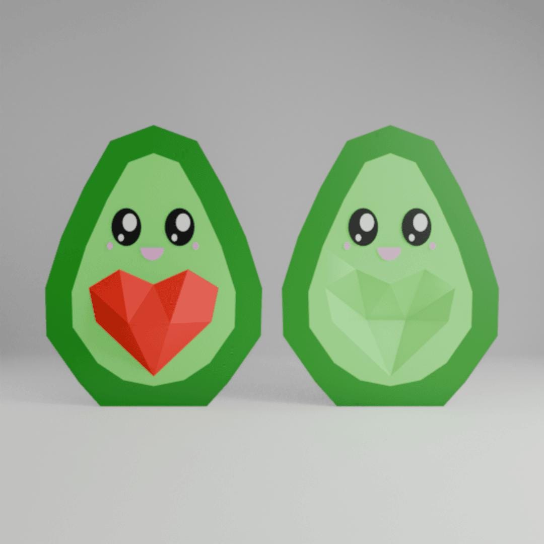 Love Avocados Papercraft Template: DIY Valentine's Decor (digital File ...