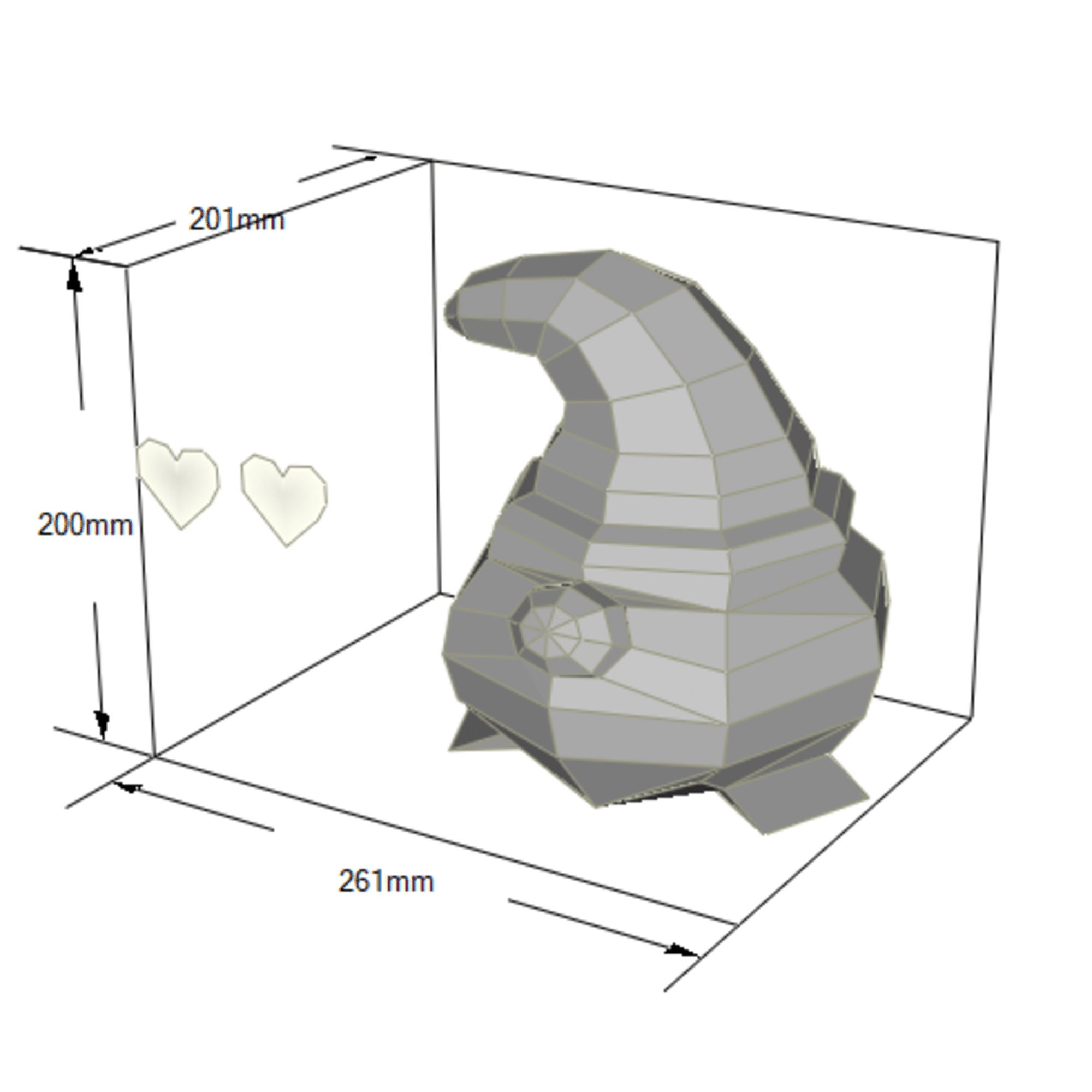 Gnome Digital Papercraft File - DXF, SVG, Pdf Template 3D Low Poly ...