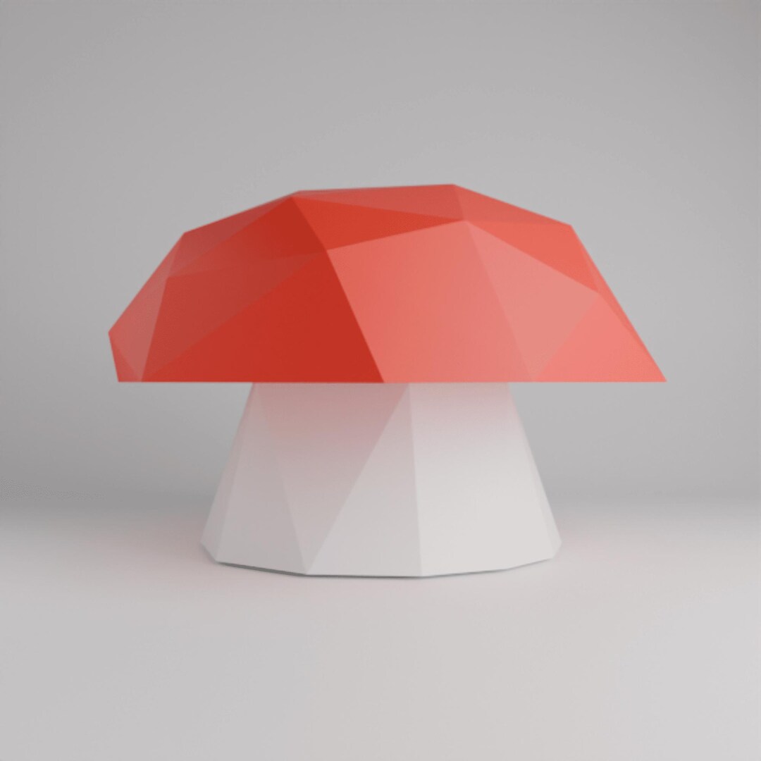 Modèle Papercraft Champignon – Décoration DIY Low Poly (pdf, svg, dxf ...