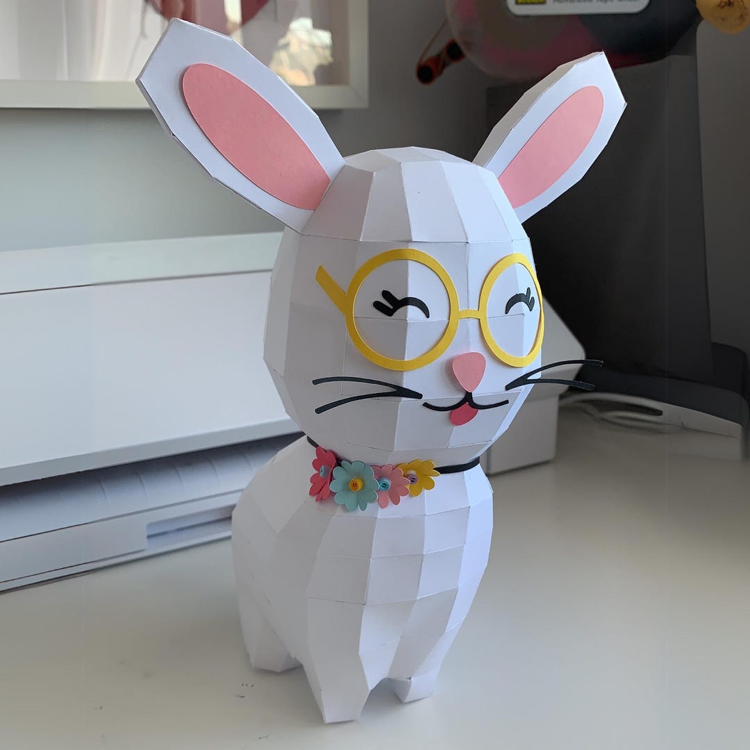 3D Papercraft Bunny Template: Low Poly Easter Decor (digital PDF) - Etsy