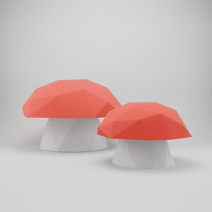 Mushroom Digital Papercraft Template DXF, SVG, Pdf File for 3D Low Poly ...