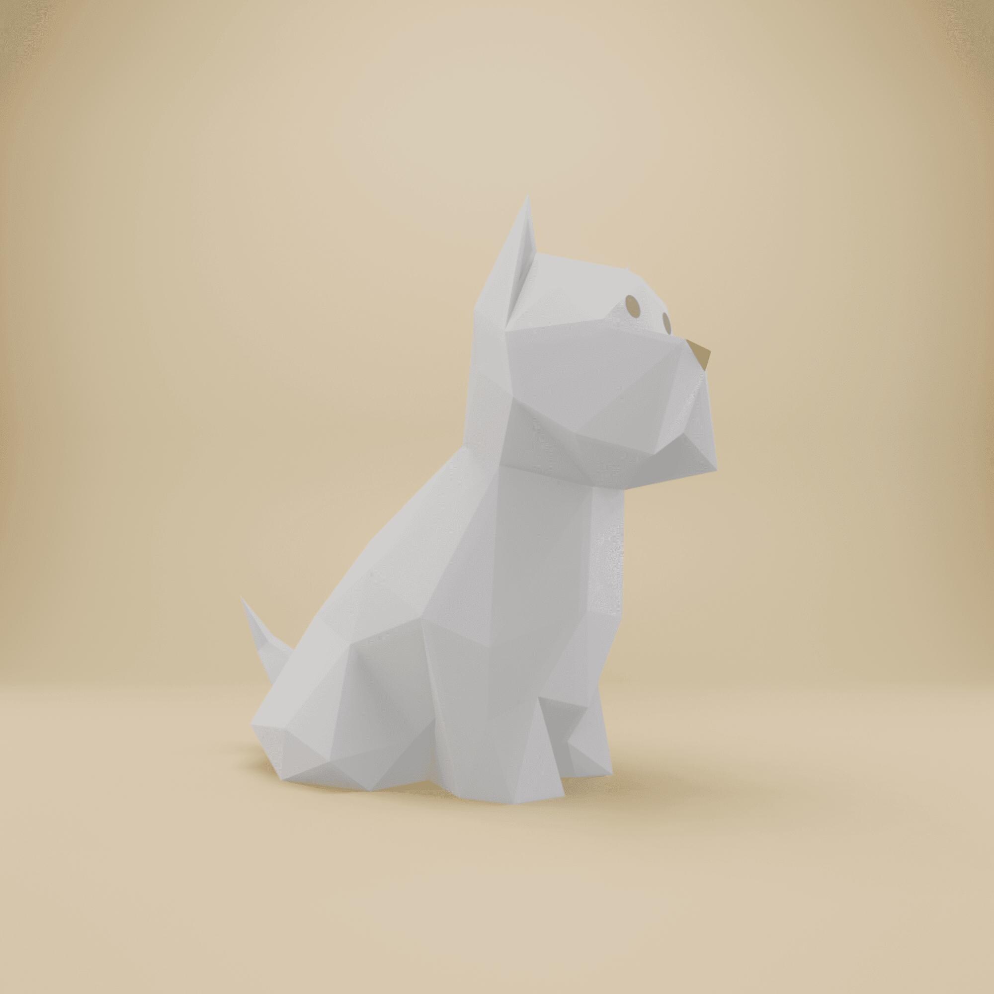 Low Poly Westie Dog Papercraft Template – DIY Pet Sculpture (digital ...