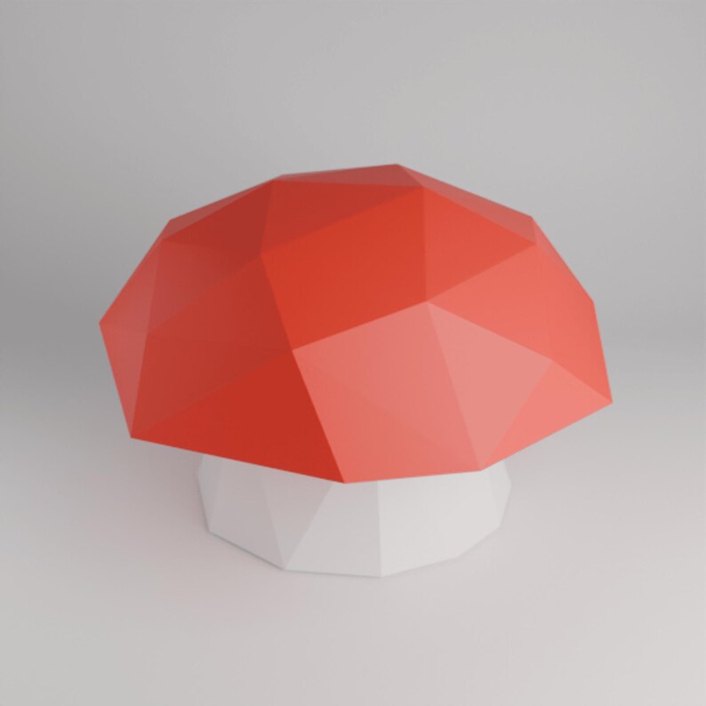 Mushroom Digital Papercraft Template DXF, SVG, Pdf File for 3D Low Poly ...