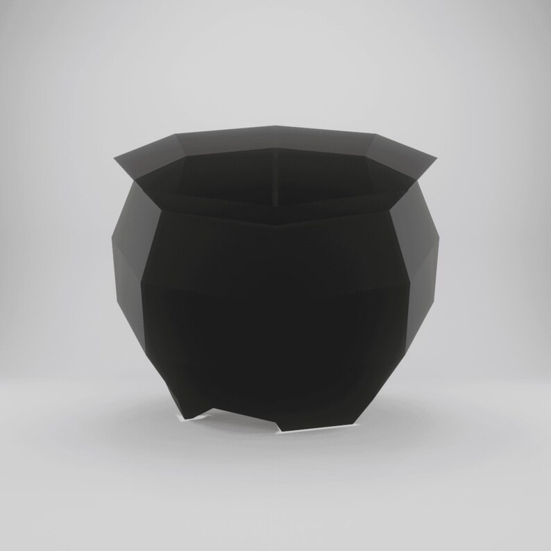 Cauldron 3D Papercraft Template, St Patricks Day SVG Cricut, Low Poly ...